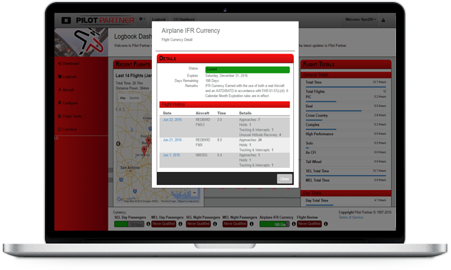 ATD-IFR Currency - Pilot Partner Electronic Logbook